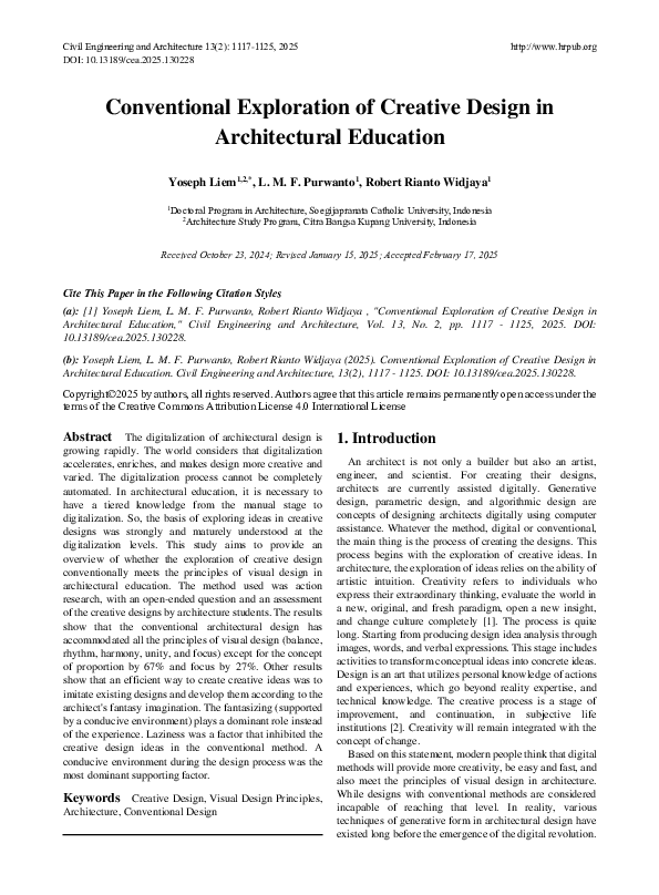 (PDF) Conventional Exploration of Creative Design in Architectural ...