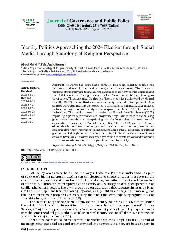 (PDF) Identity Politics Approaching the 2024 Election through Social ...