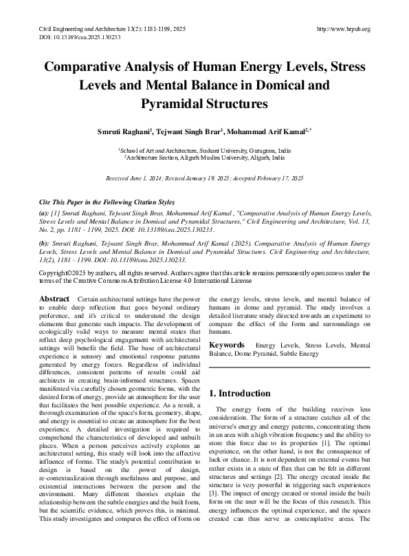 (PDF) Comparative Analysis of Human Energy Levels, Stress Levels and ...
