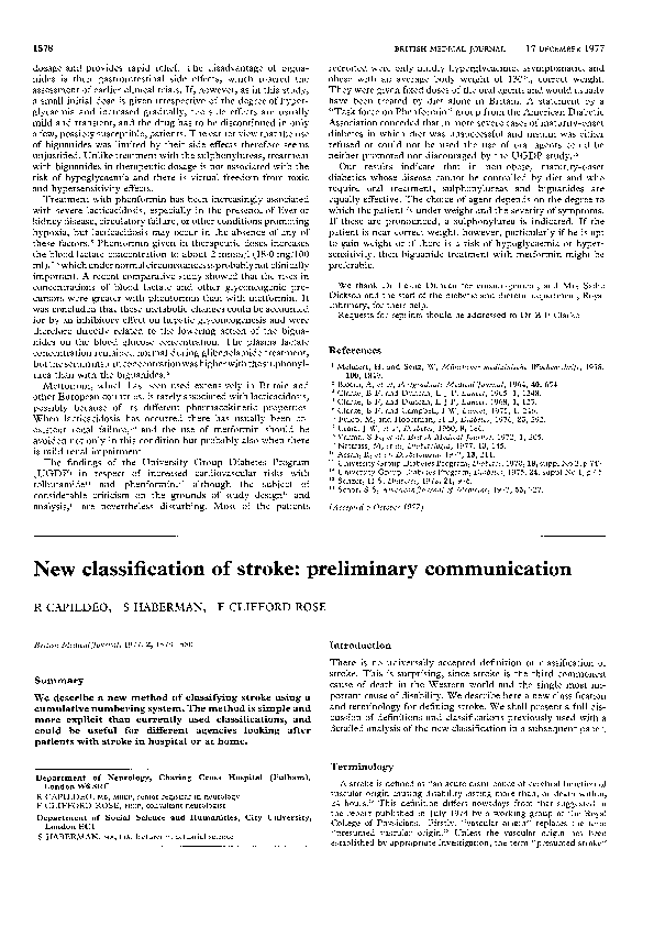 (PDF) New classification of stroke: preliminary communication