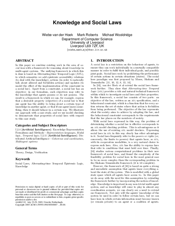 (PDF) Knowledge and social laws