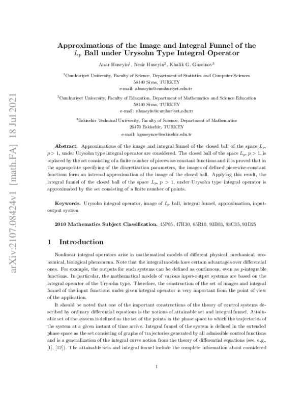 (PDF) Approximations of the Image and Integral Funnel of the $L_p$ Ball ...