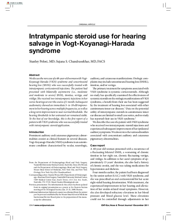 (PDF) Intratympanic Steroid Use for Hearing Salvage in Vogt-Koyanagi ...