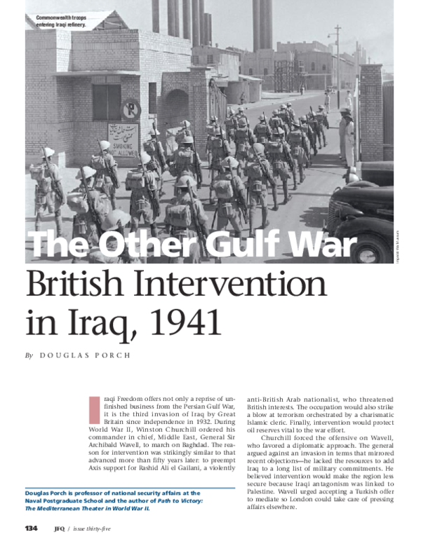 (PDF) The Other Gulf War: British Intervention in Iraq, 1941