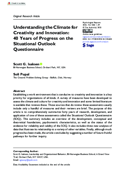 (PDF) Understanding the Climate for Creativity and Innovation: 40 Years ...