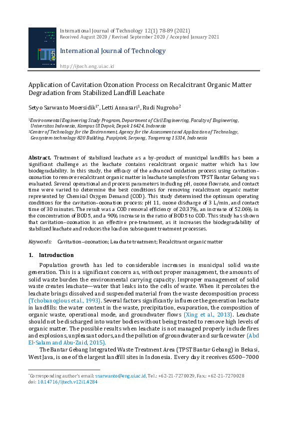 (PDF) Application of Cavitation Ozonation Process on Recalcitrant ...
