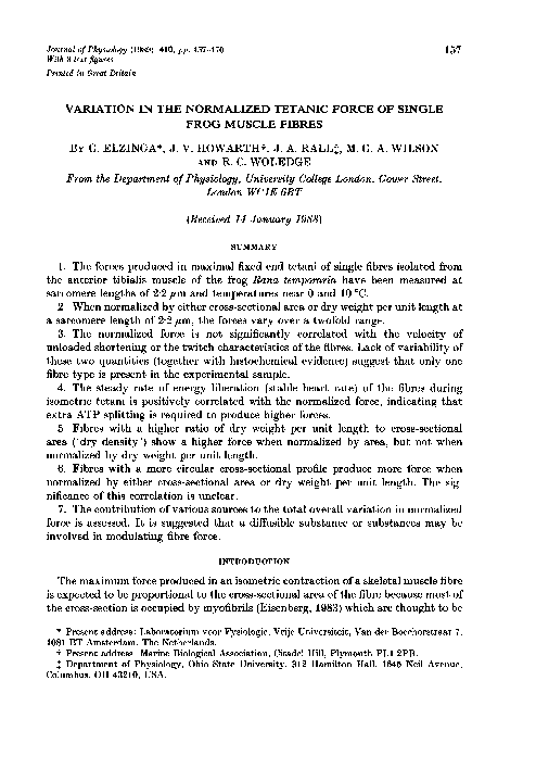 (PDF) Variation in the normalized tetanic force of single frog muscle ...