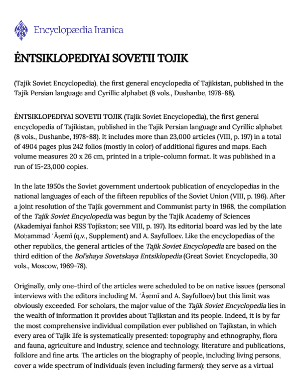 (PDF) ĖNTSIKLOPEDIYAI SOVETII TOJIK