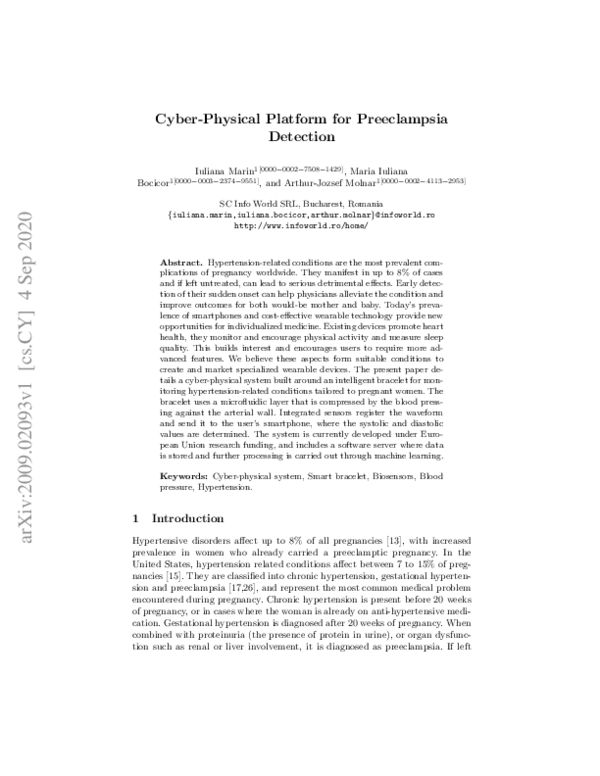 (PDF) Cyber-Physical Platform for Preeclampsia Detection