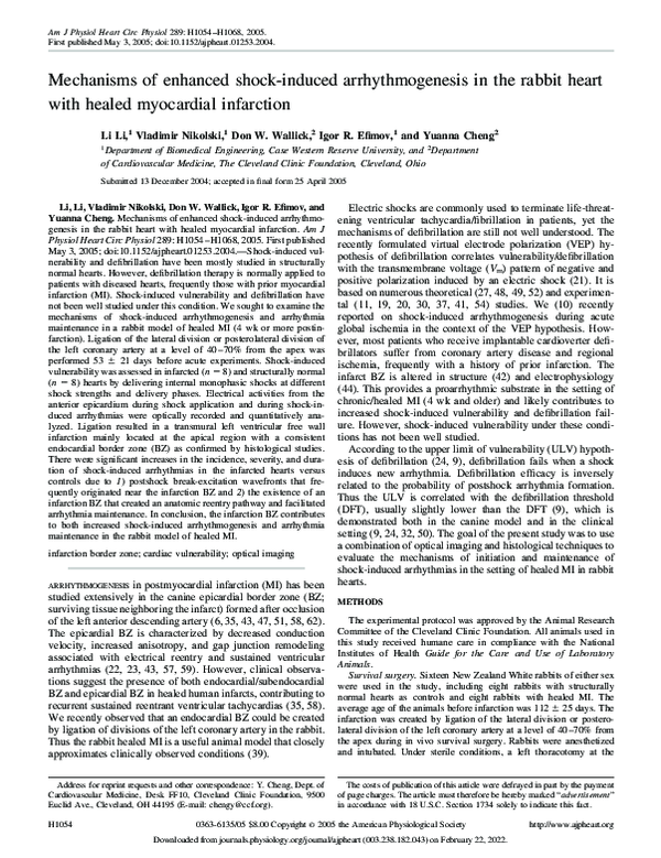 (PDF) Mechanisms of enhanced shock-induced arrhythmogenesis in the ...