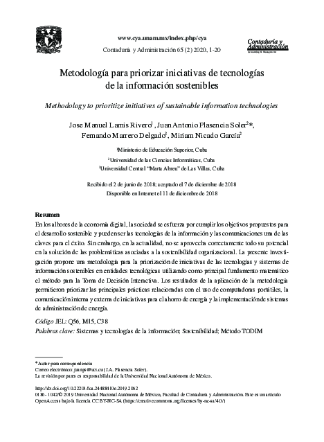 (PDF) Metodología para priorizar iniciativas de tecnologías de la ...