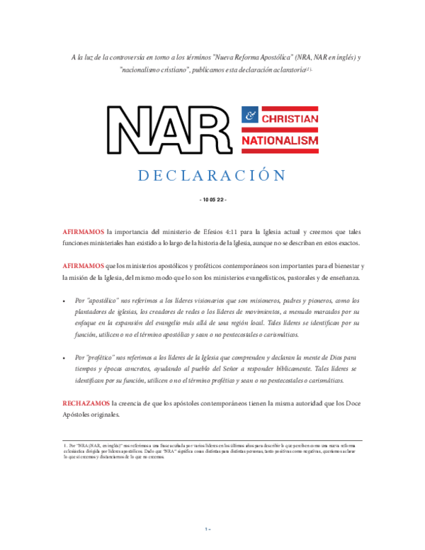 (PDF) Declaracion de la NAR