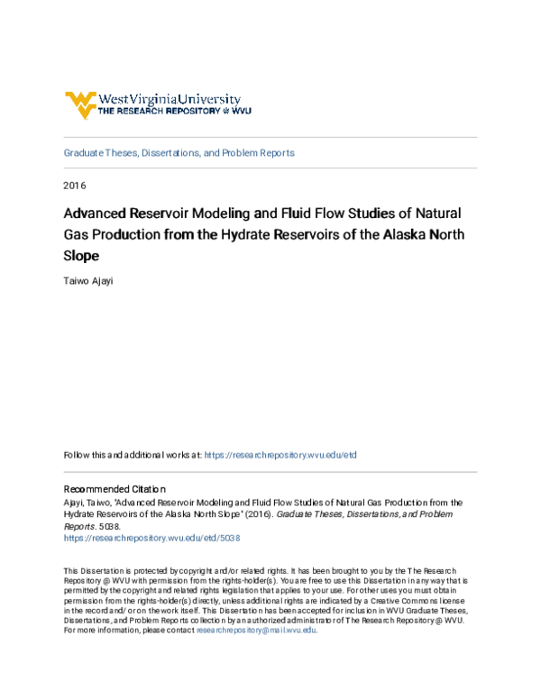 (PDF) Advanced Reservoir Modeling and Fluid Flow Studies of Natural Gas ...