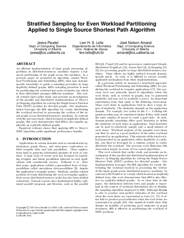 (PDF) Stratified sampling for even workload partitioning applied to ...