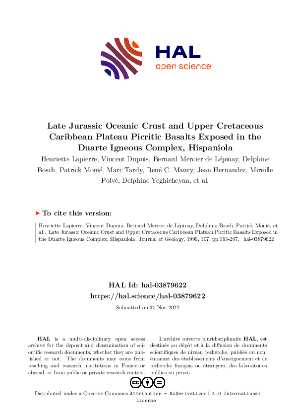 (PDF) Late Jurassic Oceanic Crust and Upper Cretaceous Caribbean ...
