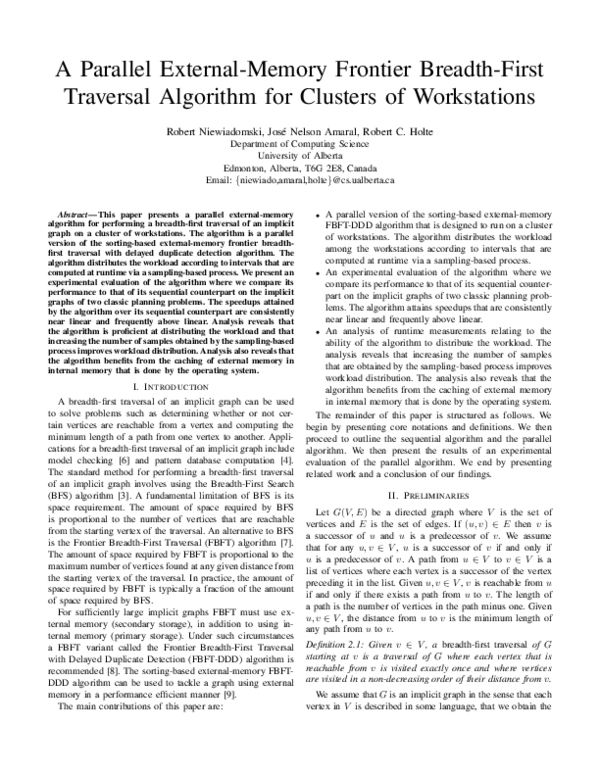 (PDF) A Parallel External-Memory Frontier Breadth-First Traversal Algorithm for Clusters of ...