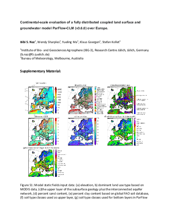 (PDF) Supplementary material to "Continental-scale evaluation of a ...