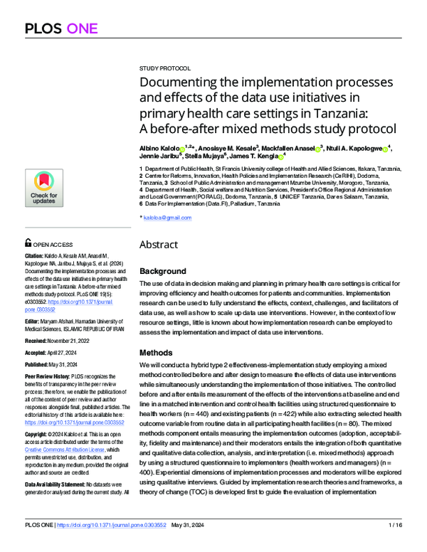 (PDF) Documenting the implementation processes and effects of the data use initiatives in ...