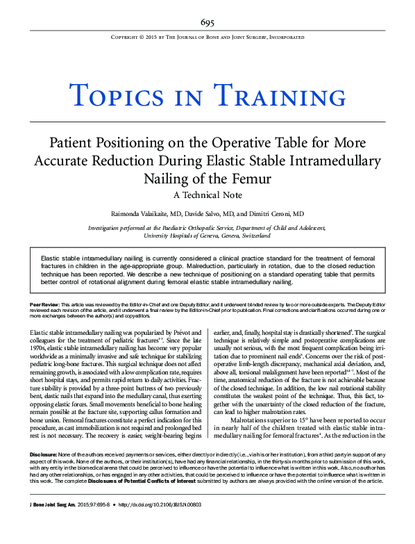(PDF) Patient Positioning on the Operative Table for More Accurate ...