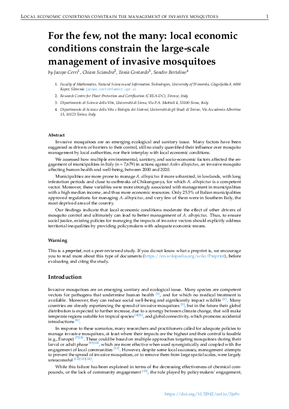 (PDF) For the few, not the many: local economic conditions constrain ...