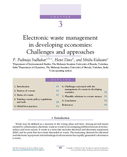 (PDF) Electronic waste management in developing economies: Challenges ...