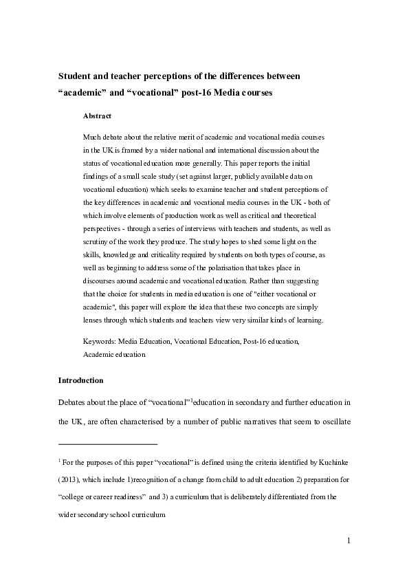 (PDF) Student and teacher perceptions of the differences between ...