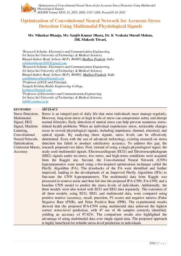 (PDF) Optimization of Convolutional Neural Network for Accurate Stress Detection Using ...