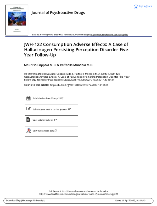 (PDF) JWH-122 Consumption Adverse Effects: A Case of Hallucinogen ...