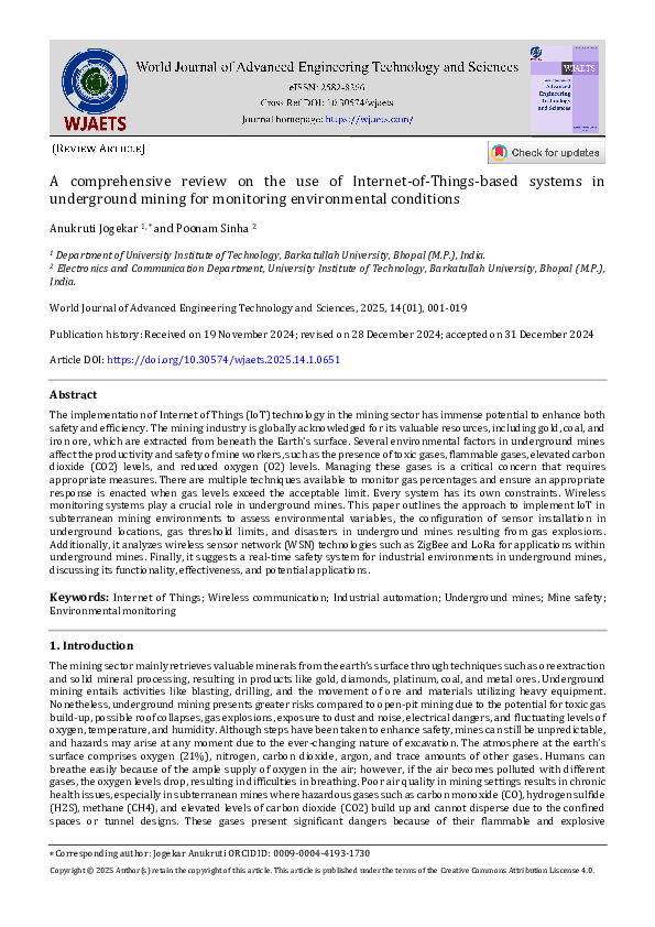 (PDF) A comprehensive review on the use of Internet-of-Things-based systems in underground ...