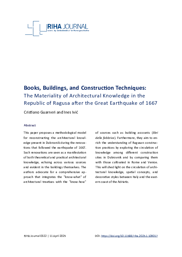 (PDF) Books, Buildings, and Construction Techniques: The Materiality of ...