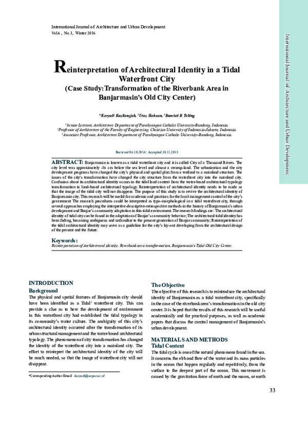 (PDF) Reinterpretation of Architectural Identity in a Tidal Waterfront ...