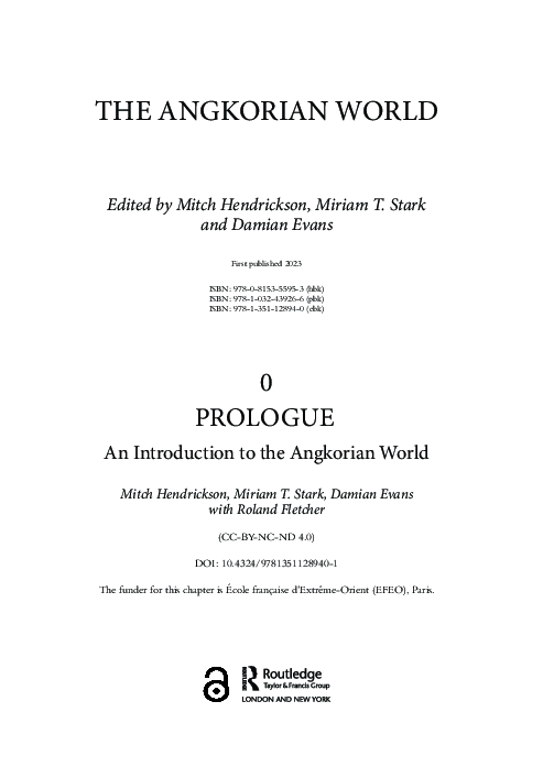 (PDF) Hendrickson et al 2023 Prologue Introduction to the Angkorian World