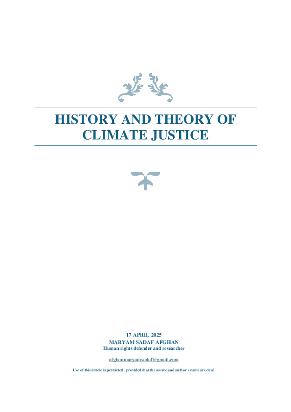 (PDF) History and theory of climate justice