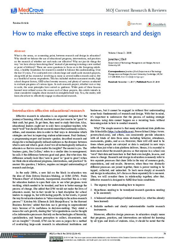 (PDF) How to make effective steps in research and design