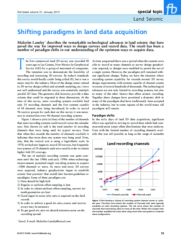 (PDF) Shifting paradigms in land data acquisition
