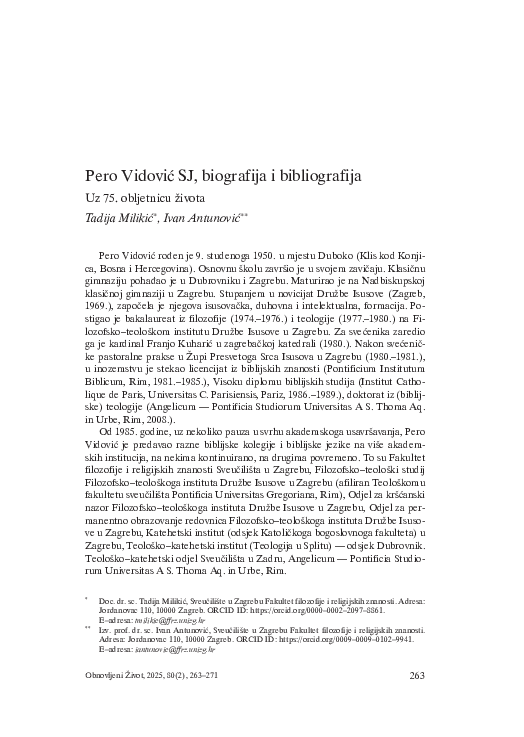 (PDF) Pero Vidović SJ, biografija i bibliografija