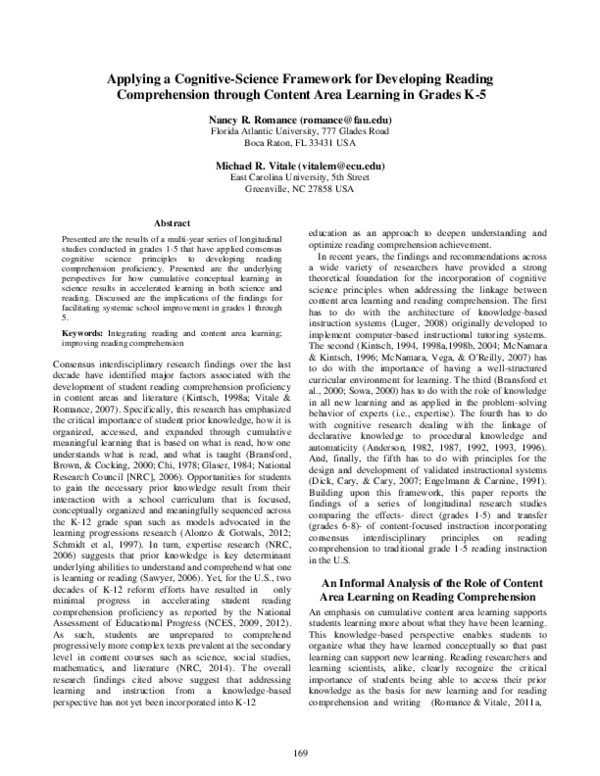 (PDF) Applying a Cognitive-Science Framework for Developing Reading Comprehension through ...