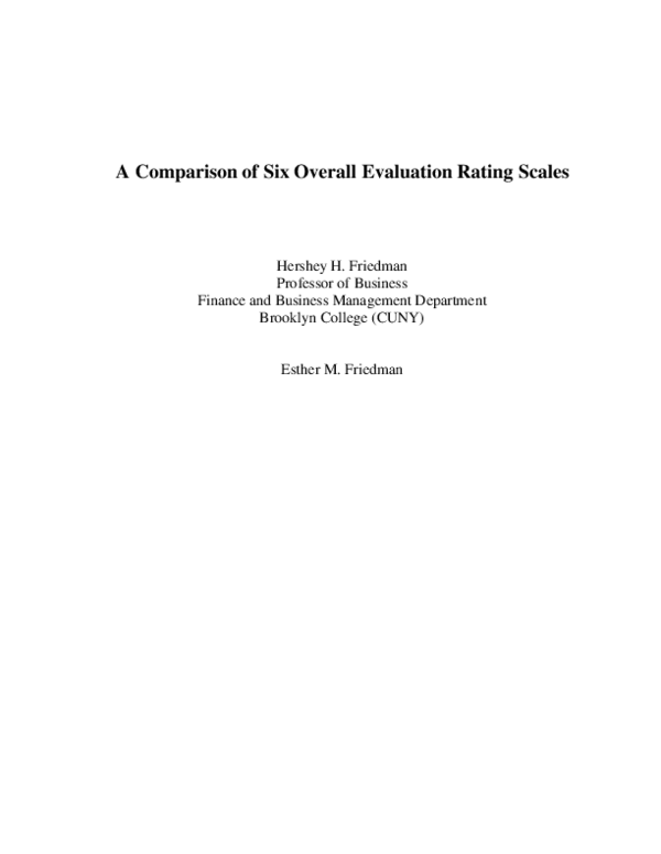 (PDF) A Comparison of Six Overall Evaluation Rating Scales