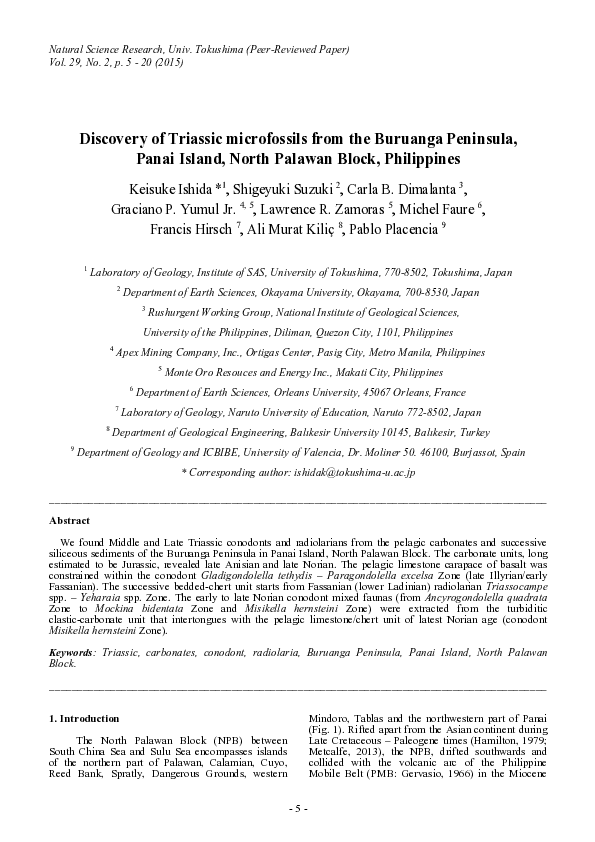 (PDF) Discovery of Triassic microfossils from the Buruanga Peninsula ...