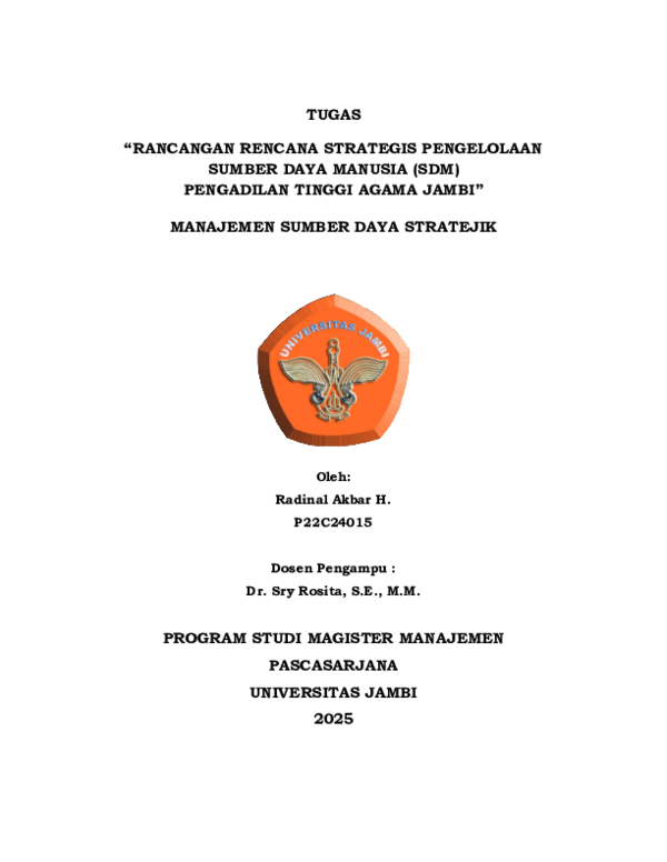 (PDF) "RANCANGAN RENCANA STRATEGIS PENGELOLAAN SUMBER DAYA MANUSIA (SDM) PENGADILAN TINGGI AGAMA ...