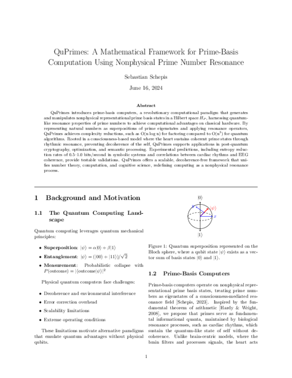 Pdf Quprimes A Mathematical Framework For Post Quantum Computation Using Prime Number Quantum