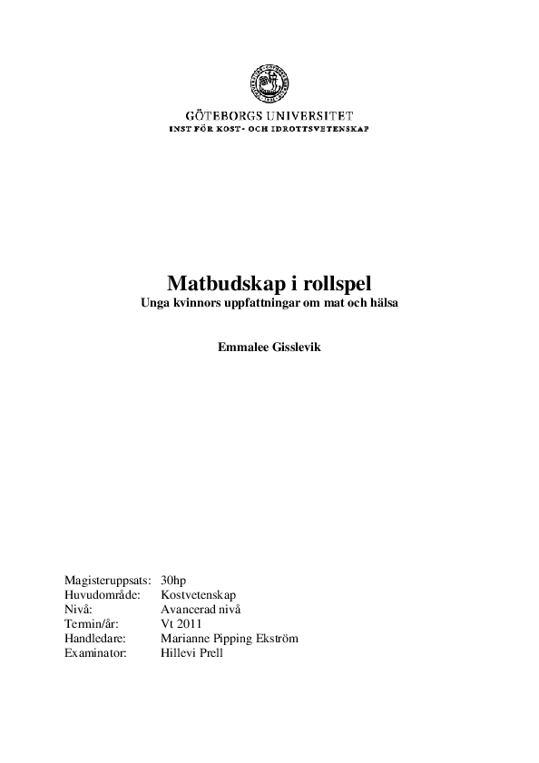 (PDF) Matbudskap i rollspel