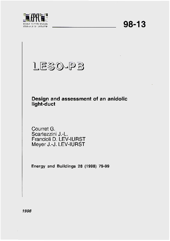 (PDF) Design and assessment of an anidolic light-duct