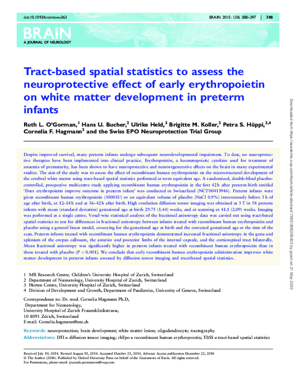 (PDF) Tract-based spatial statistics to assess the neuroprotective ...
