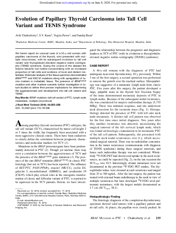 (PDF) Evolution of Papillary Thyroid Carcinoma into Tall Cell Variant ...