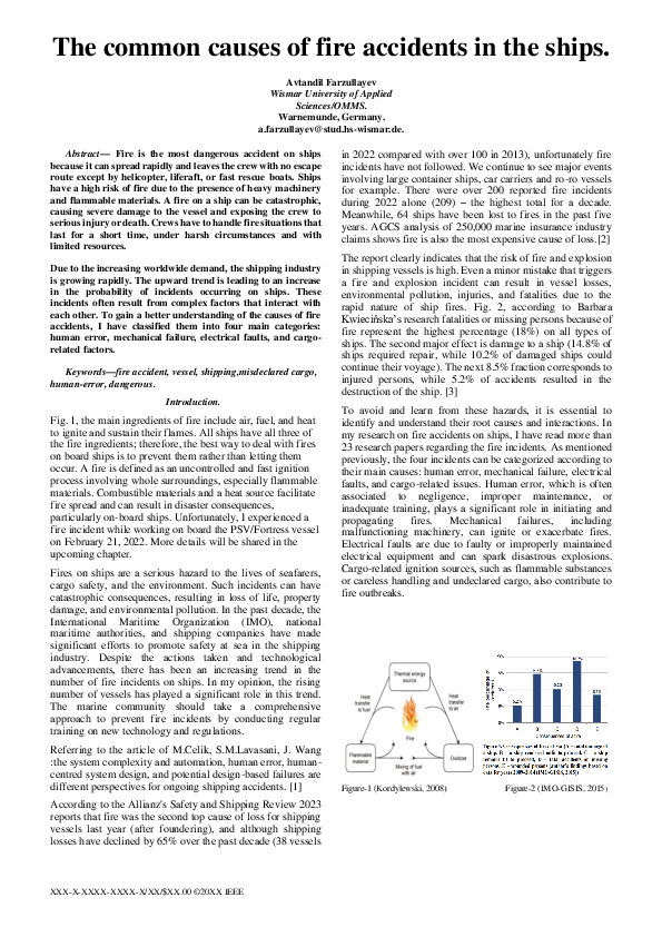 (PDF) The common causes of fire accidents in the ships