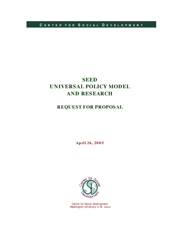 (PDF) SEED Universal Policy Model and Research Request for Proposal