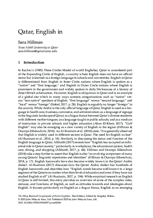 (PDF) Qatar, English in