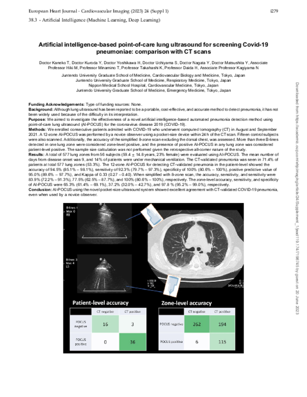 (PDF) Artificial intelligence-based point-of-care lung ultrasound for ...