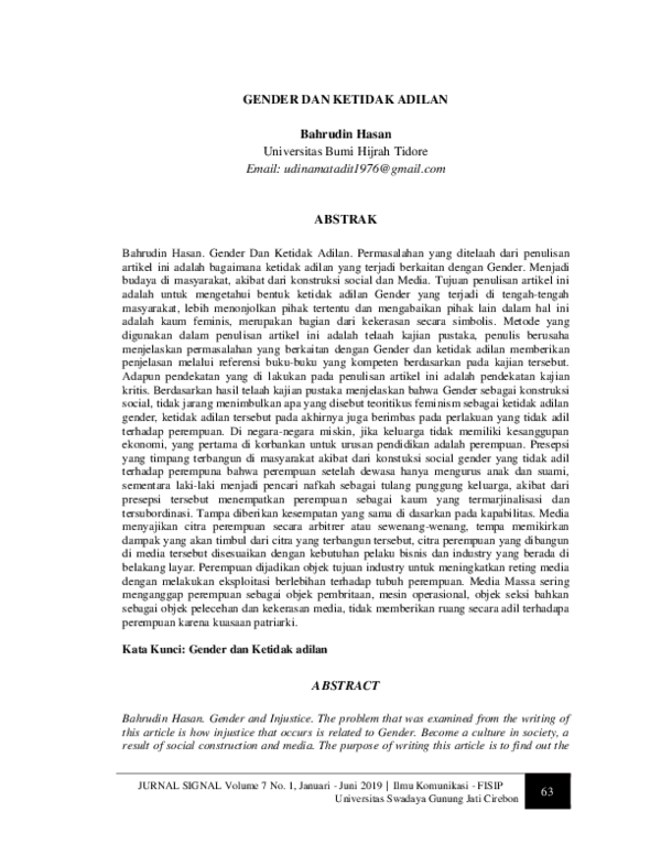 (PDF) Gender Dan Ketidak Adilan